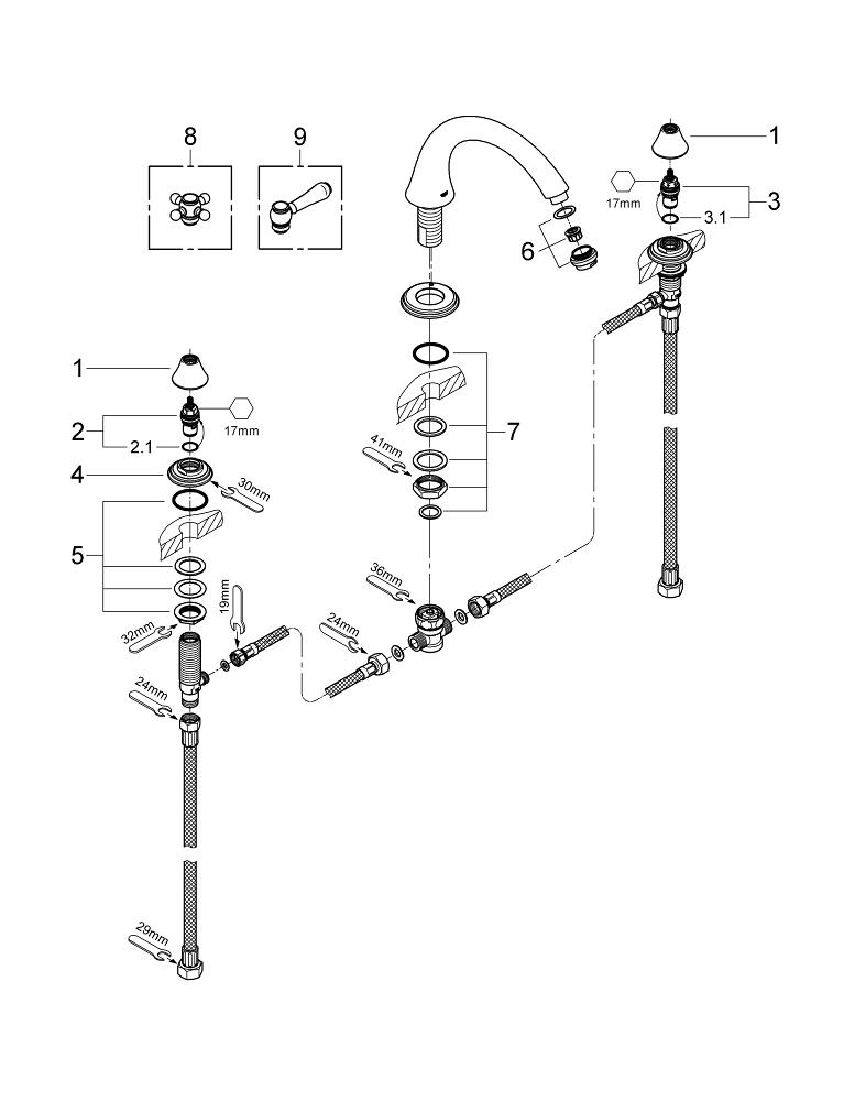 Geneva 3-hole bath/shower combination | GROHE
