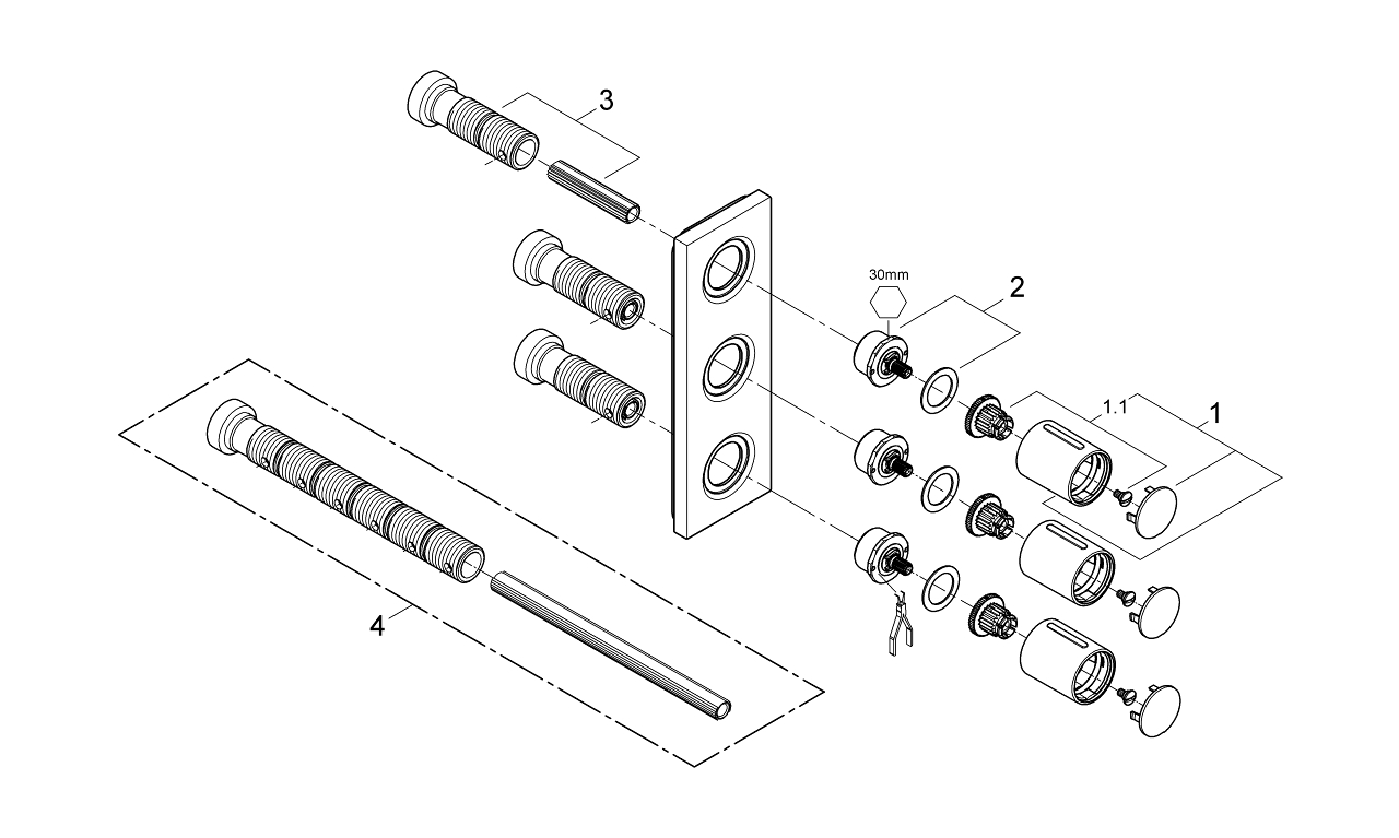 Grohtherm F Triple volume control trim | GROHE
