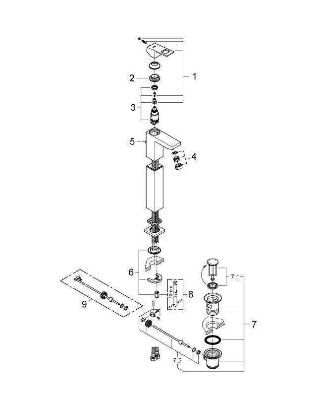 Eurocube Single-lever basin mixer 1/2″ XL-Size | GROHE