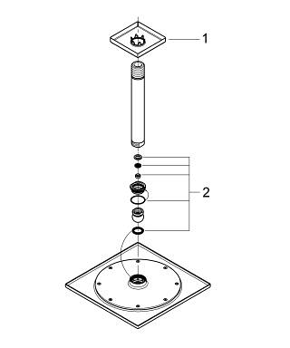 Rainshower F-Series 10″ Head shower set ceiling 142 mm, 1 spray | GROHE