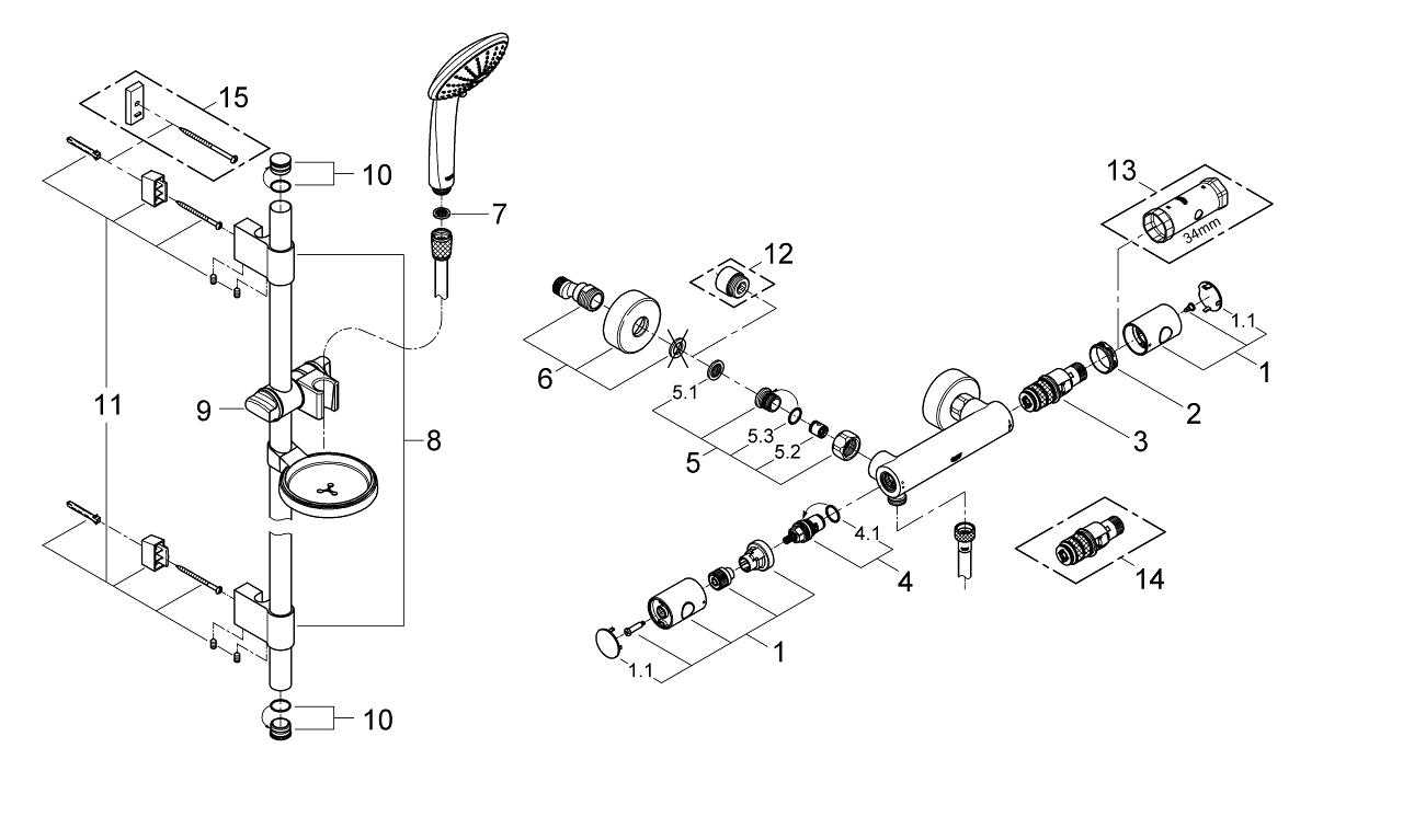 Grohtherm 1000 Cosmopolitan Thermostat shower mixer | GROHE