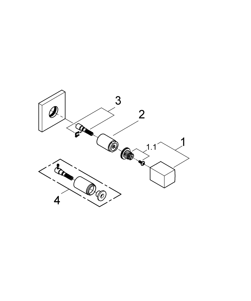 Eurocube Volume control trim | GROHE