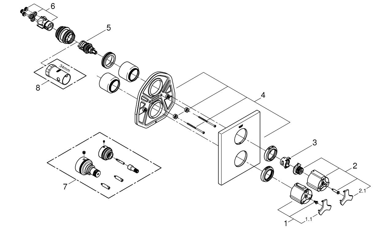 Allure Safety Mixer with integrated 2-way diverter | GROHE