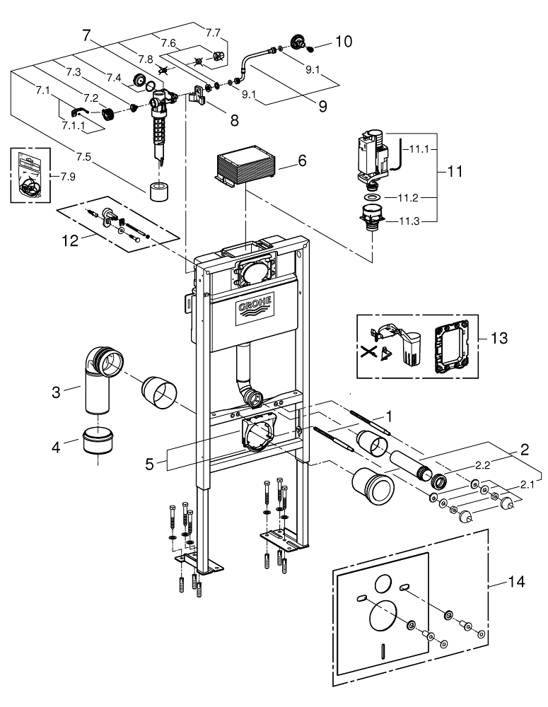 Rapid SL Element for WC, 1.00 m installation height | GROHE