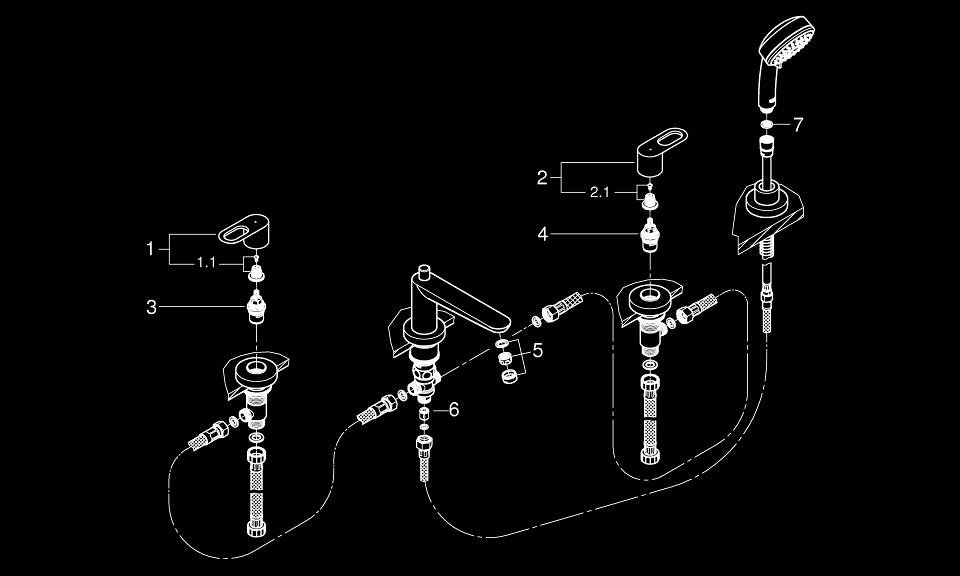 BauLoop 4-hole bath/shower combination | GROHE