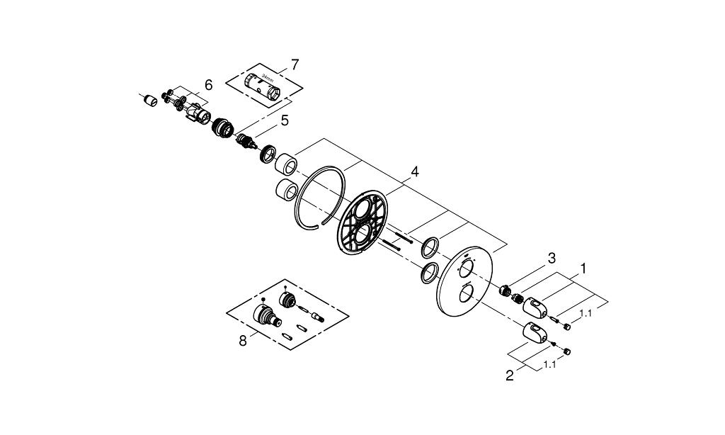 高特朗 1000 恒温淋浴龙头面板带分水器 | 德国高仪中国官方网站