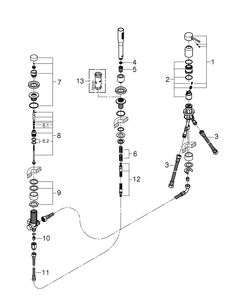 Essence 3-otworowa bateria wannowa | GROHE