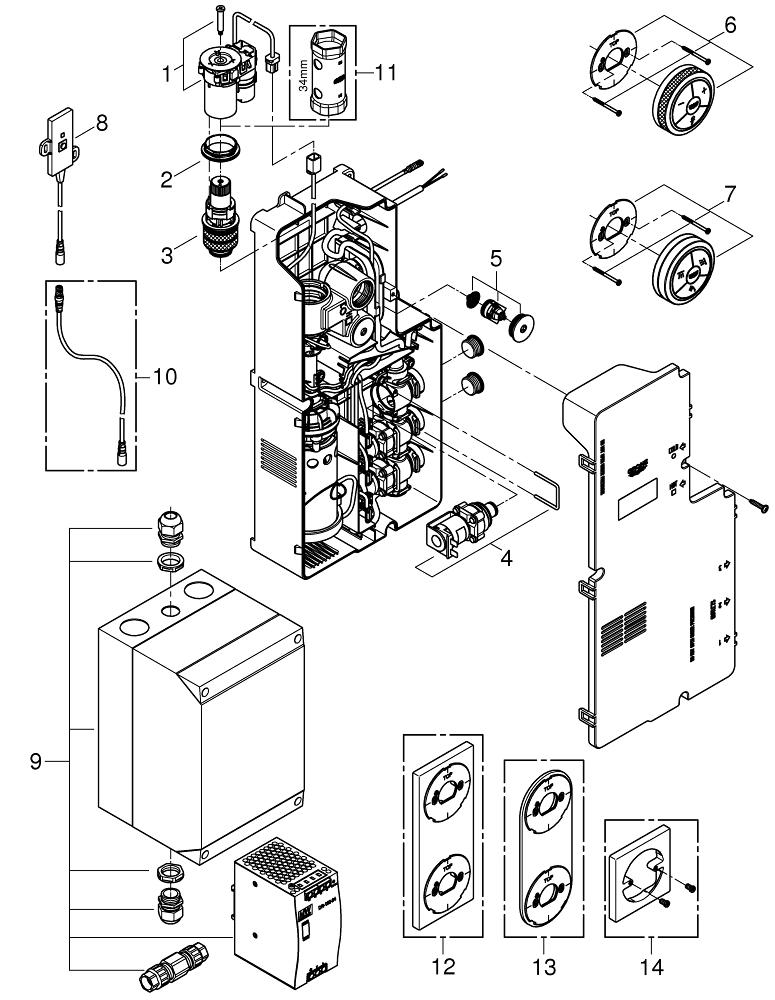 Digital controller and digital diverter for shower | GROHE