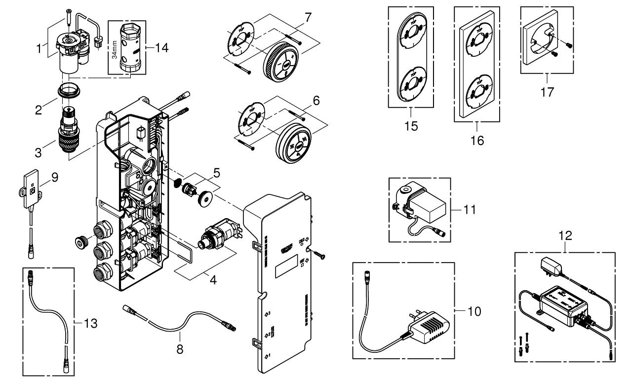 F-digital Digital controller and digital diverter for shower | GROHE