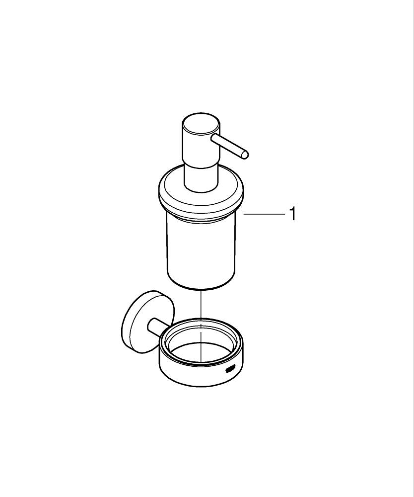 Essentials Дозатор за течен сапун с държач | GROHE