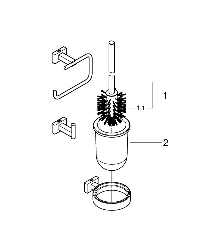 Essentials Cube City restroom accessories set 3-in-1 | GROHE
