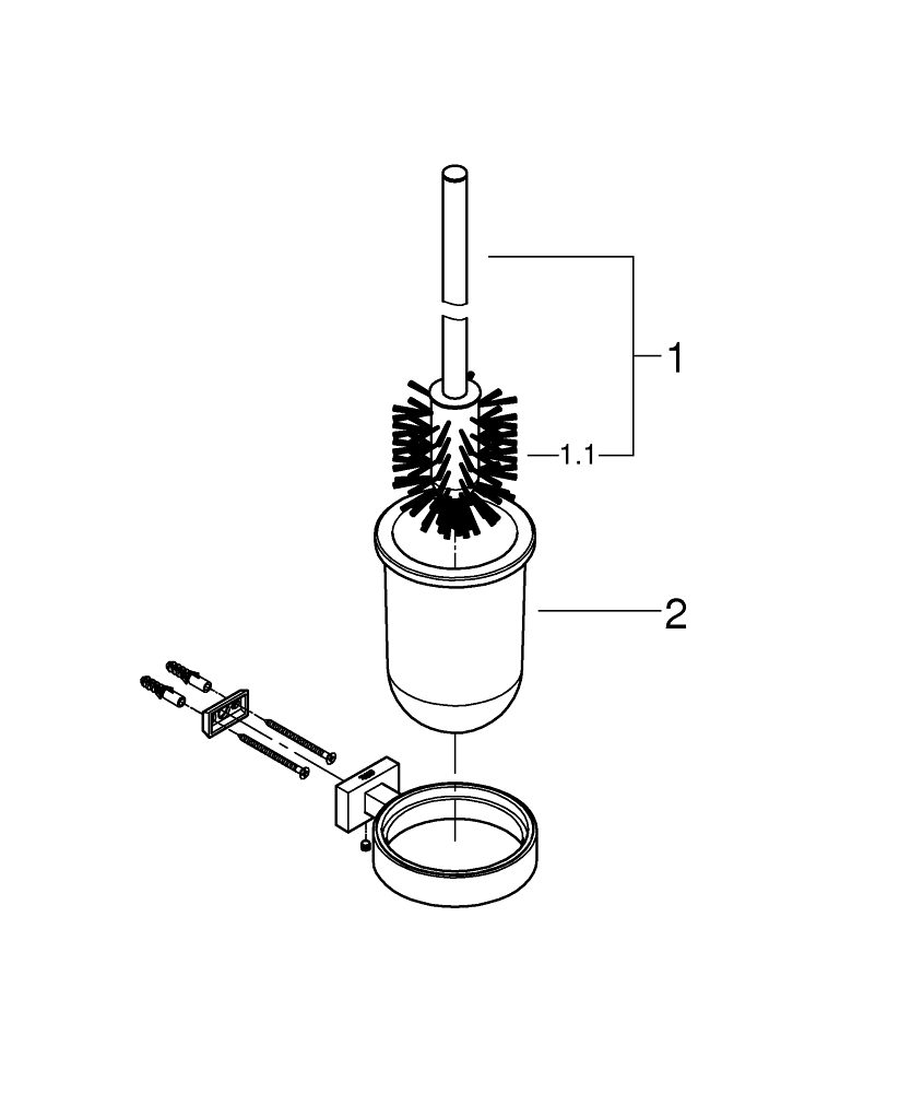 Essentials Cube Toilet brush set | GROHE