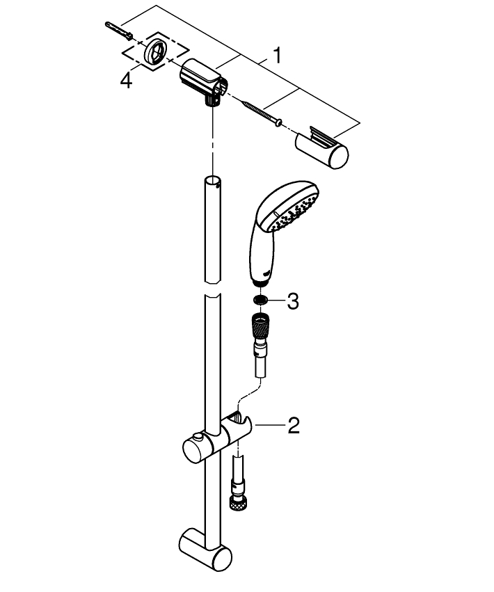 Tempesta 100 Душ гарнитура с тръбно окачване | GROHE