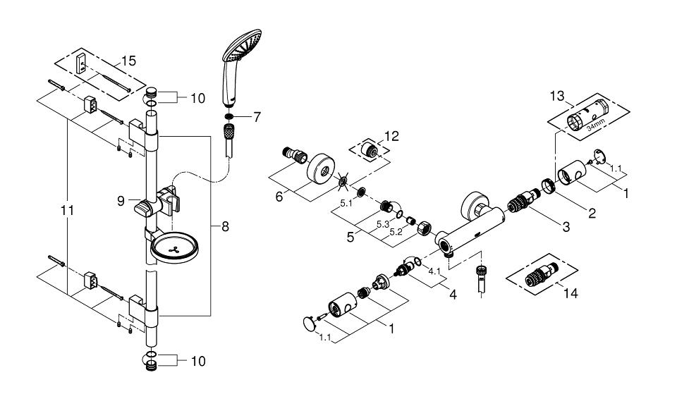 Grohtherm 1000 Cosmopolitan Thermostat shower mixer | GROHE