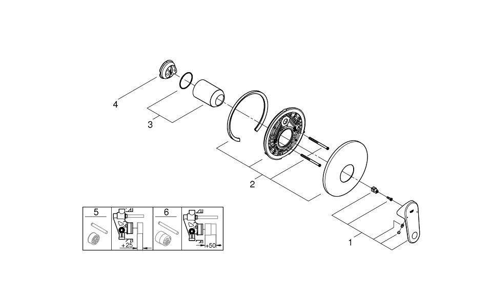 Europlus خلاط الدش المزود بمقبض فردي | GROHE