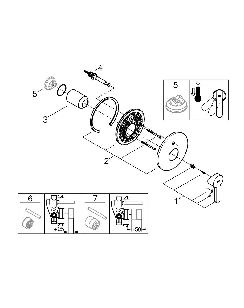 Lineare_ خلاط لحوض الاستحمام بمقبض واحد | GROHE