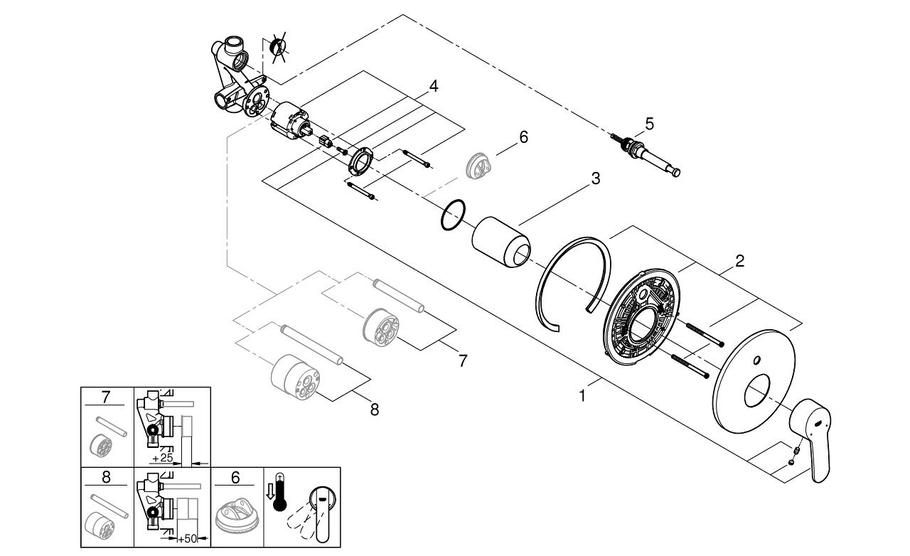 Eurostyle Cosmopolitan Single-lever bath mixer 1/2″ | GROHE 官方網站