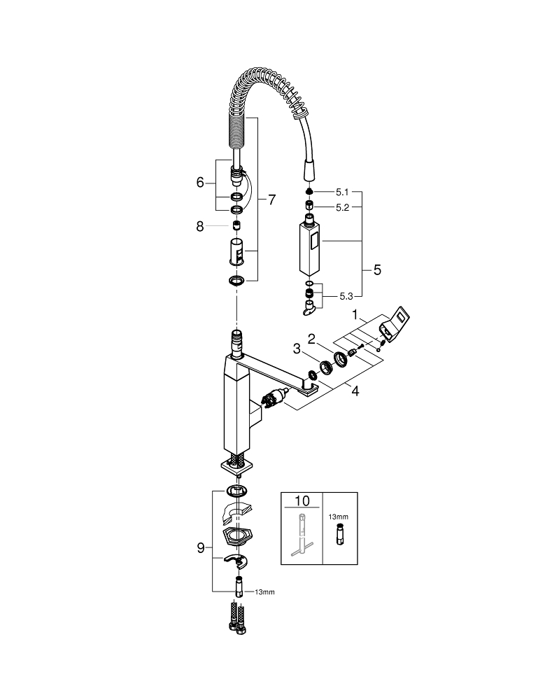 Eurocube Single-lever sink mixer 1/2″ | GROHE