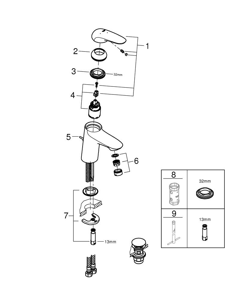 Wave Single-lever basin mixer 1/2″ S-Size | GROHE