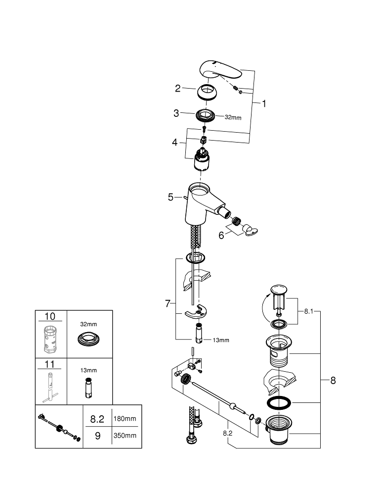 Wave Single-lever bidet mixer 1/2″ S-Size | GROHE 官方網站