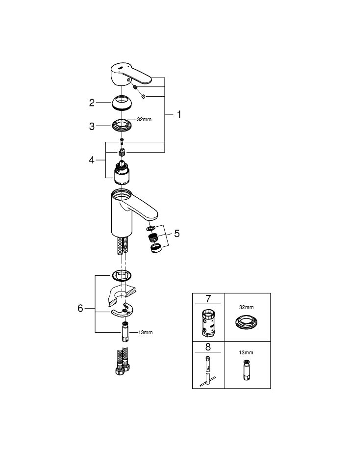 Eurostyle Cosmopolitan Single-lever basin mixer S-Size | GROHE