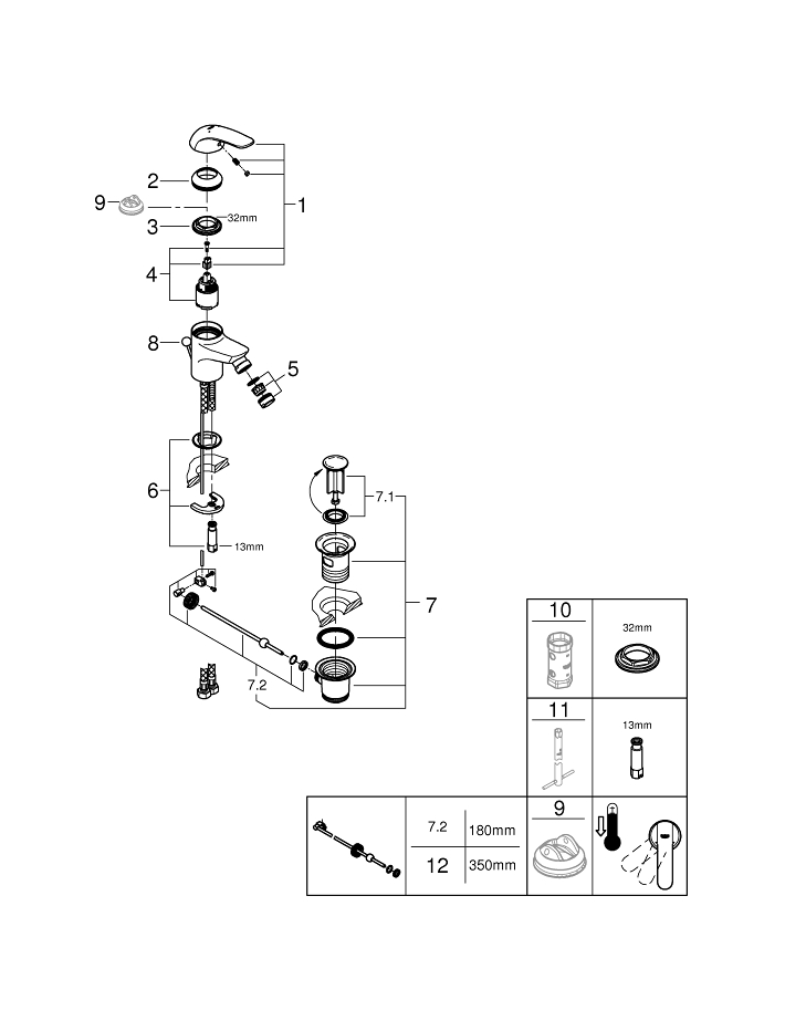 Swift Ettgrepsbatteri til bidet, DN 15 S-Size | GROHE - Grohe AG ...