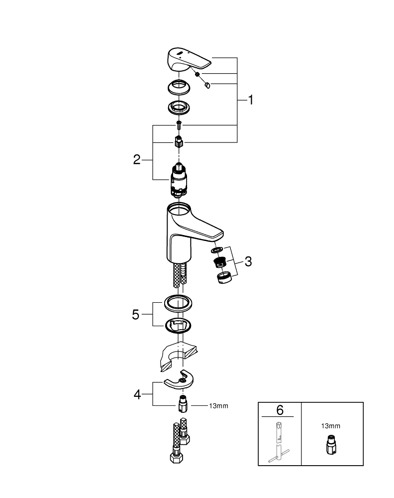 GROHE BauFlow Single-lever basin mixer | GROHE