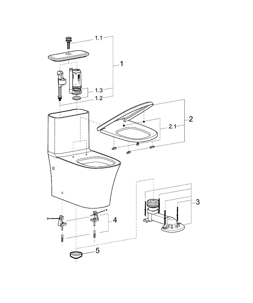 Eurostyle Floor standing 1 piece toilet | GROHE