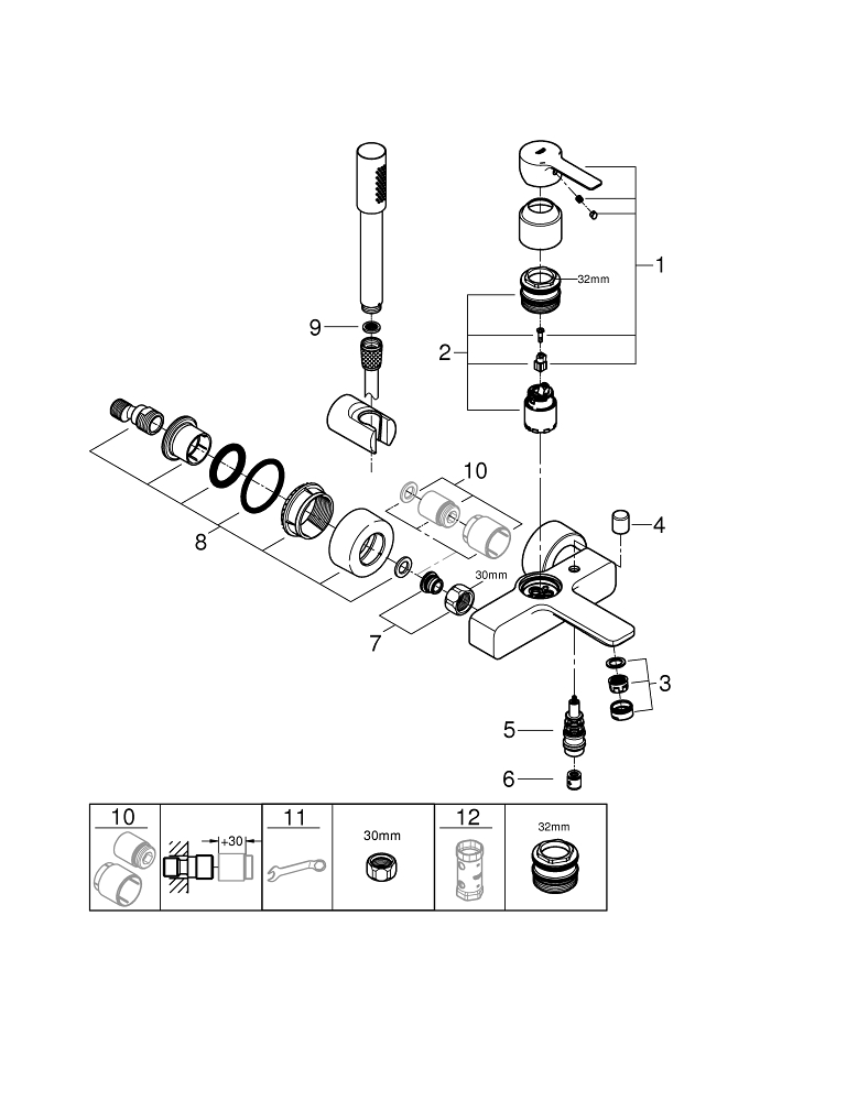 Lineare Single-lever bath mixer 1/2″ | GROHE