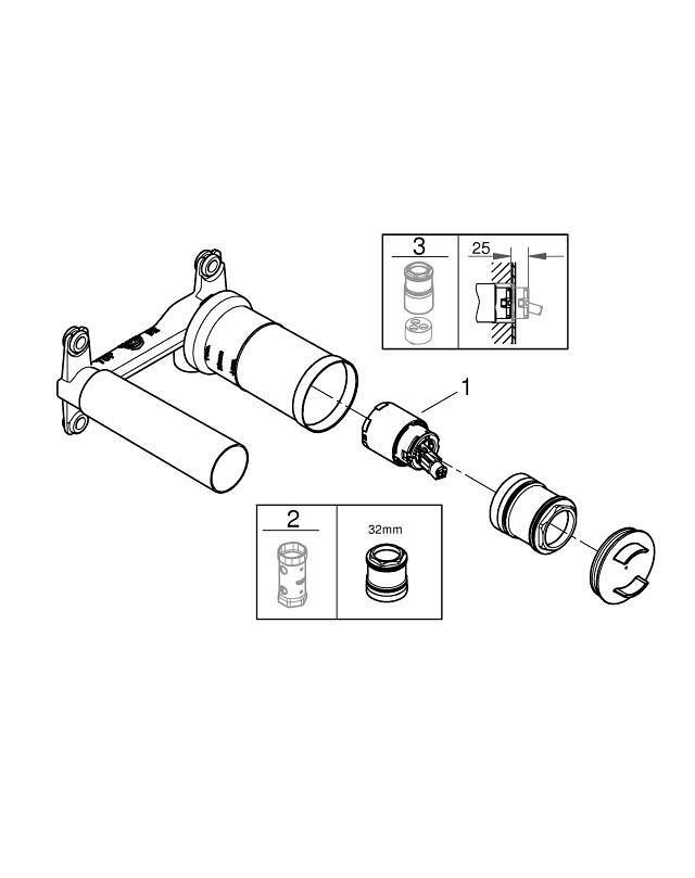 Single-lever mixer 1/2″, universal concealed body | GROHE