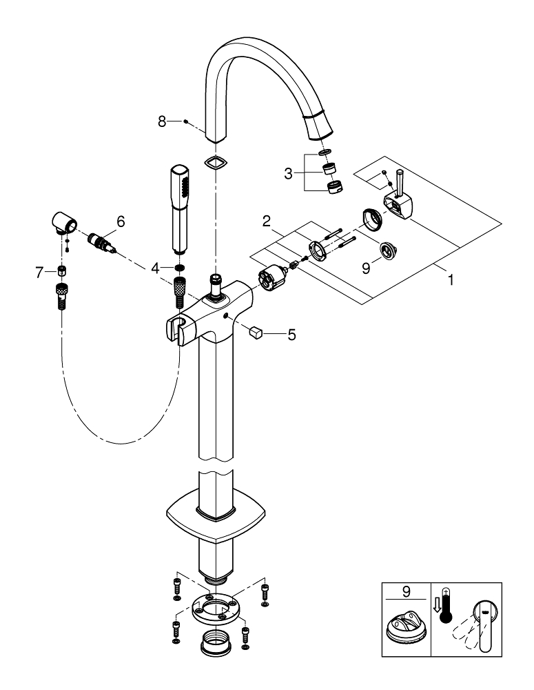 Grandera Single-lever bath mixer 1/2″ floor mounted | GROHE