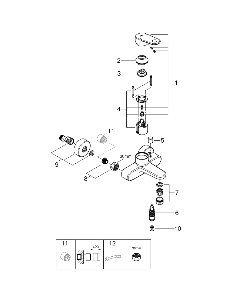 Europlus Single-lever bath/shower mixer 1/2″ | GROHE - Grohe AG Company ...