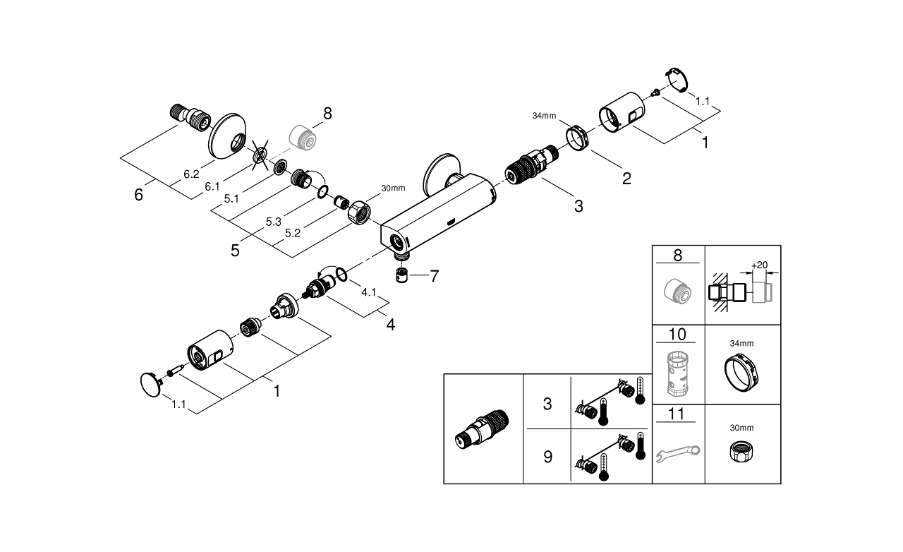 Precision Start Mitigeur thermostatique Douche | GROHE