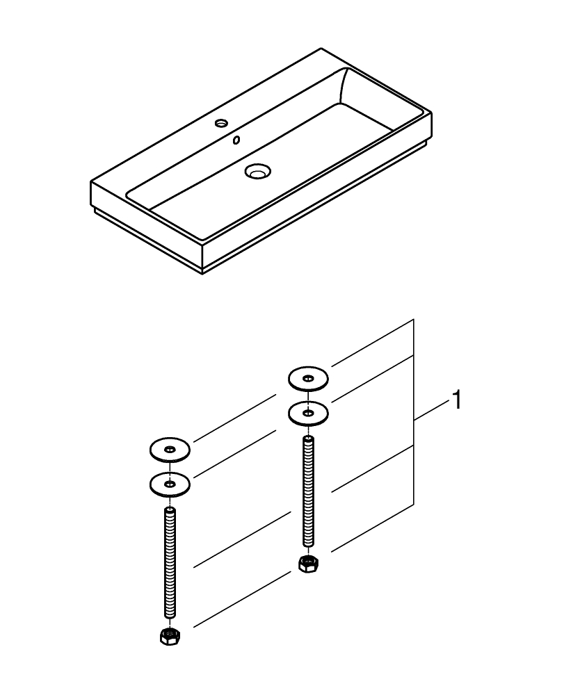 Cube Ceramic Counter top basin 100 | GROHE