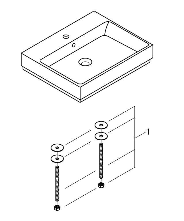 Cube Ceramic Counter top basin 60 | GROHE