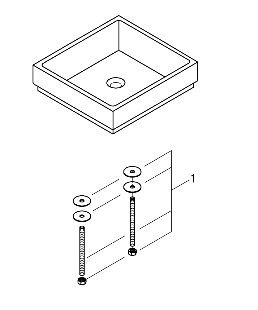 Cube Ceramika Umywalka nablatowa 50 cm | GROHE