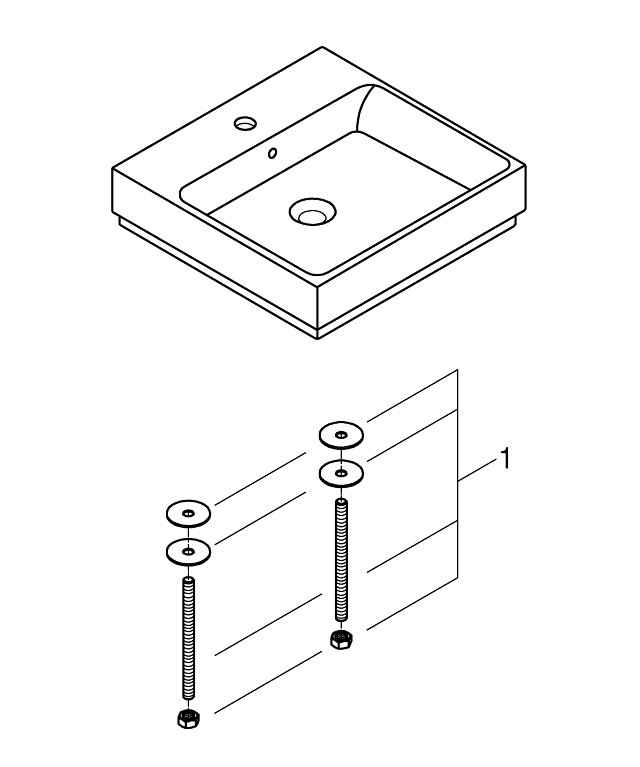 Cube Ceramic Counter top basin 50 | GROHE