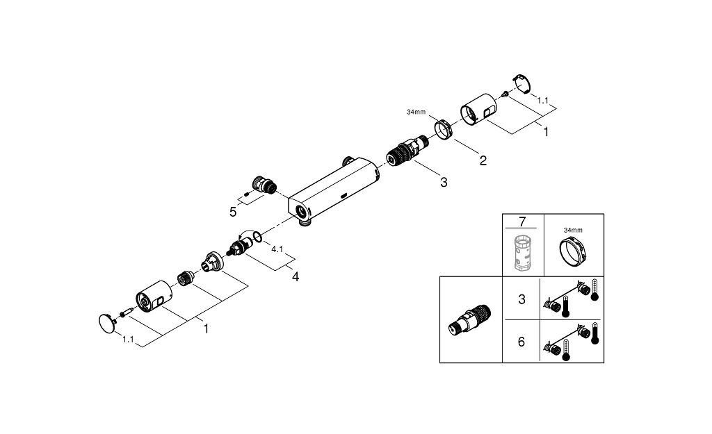 Precision Start Thermostatic shower mixer 1/2″, 160cc | GROHE