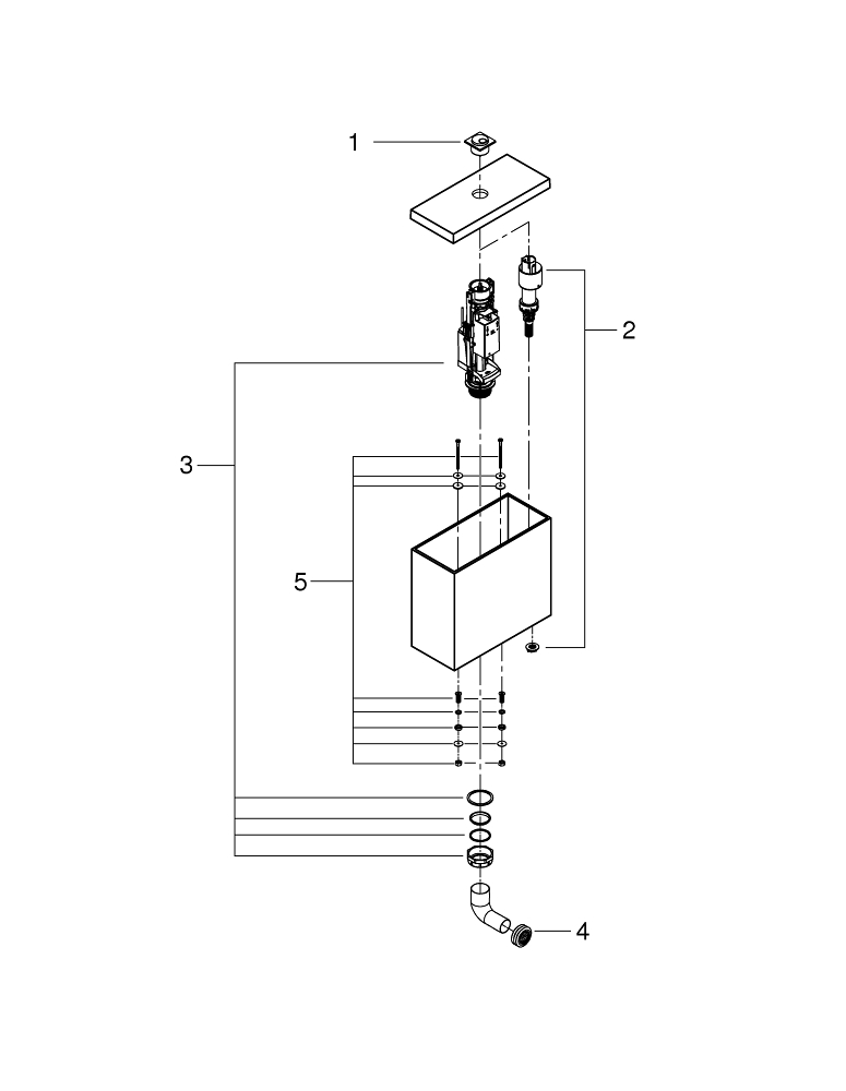 Cube Ceramic Exposed flushing cistern for close coupled combination | GROHE