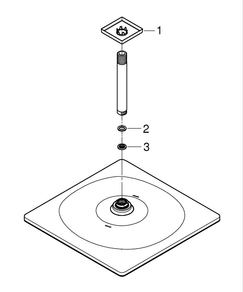 Rainshower Mono 310 Cube Ducha de techo con brazo 142 mm, 1 chorro | GROHE