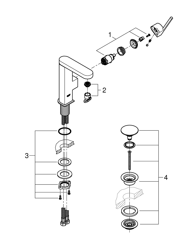 GROHE Plus Single-lever basin mixer 1/2″ M-Size | GROHE