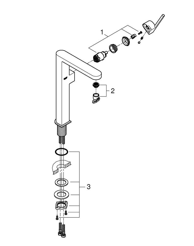 GROHE Plus Tek kumandalı lavabo bataryası XL-Boyut | GROHE