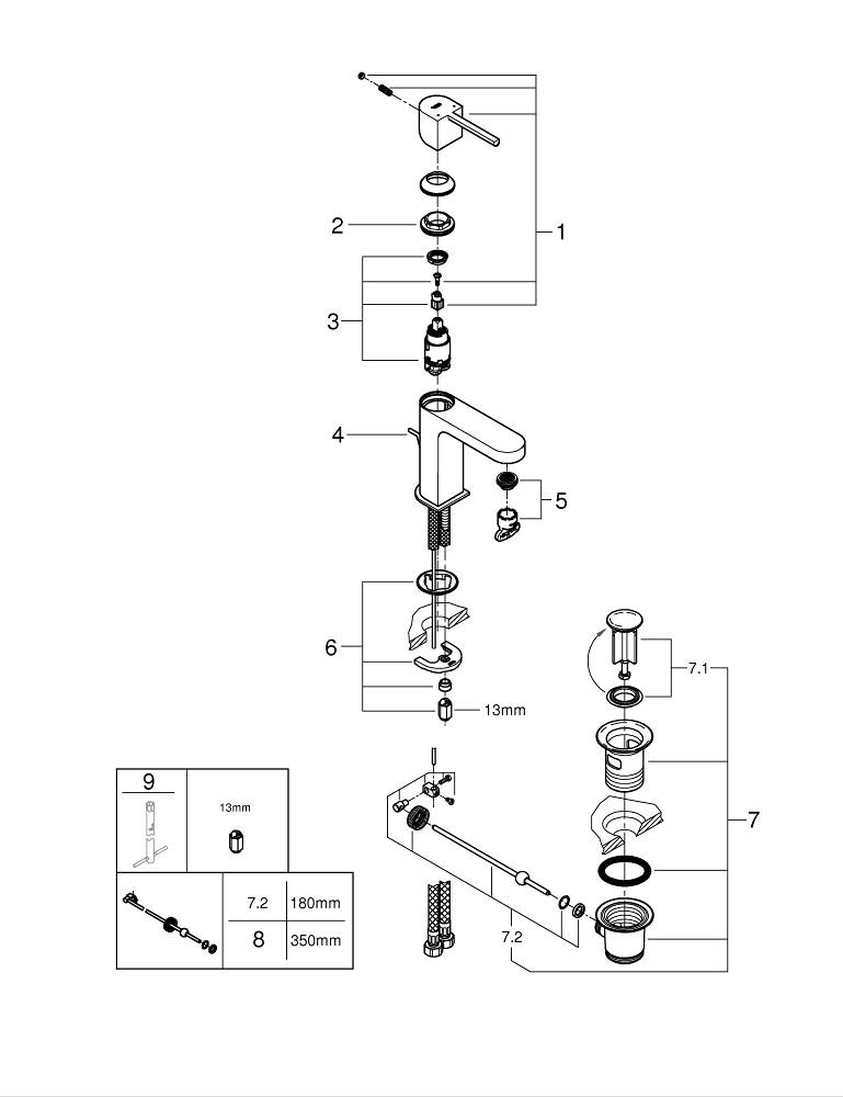 GROHE Plus Single-lever basin mixer 1/2″ S-Size | GROHE