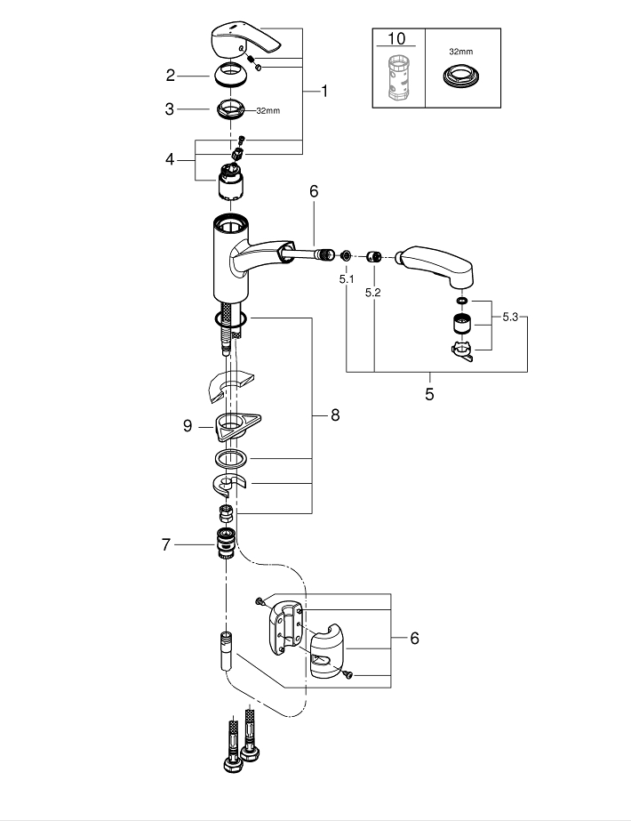 Eurosmart Single-lever sink mixer 1/2″ | GROHE