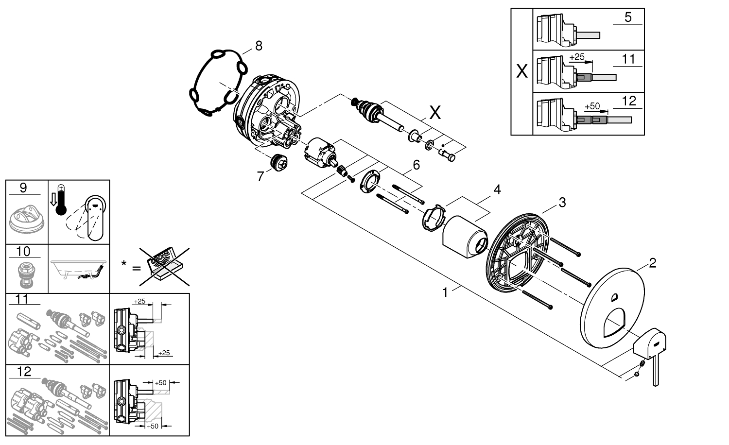 GROHE Plus Mitigeur monocommande 2 sorties avec inverseur | GROHE