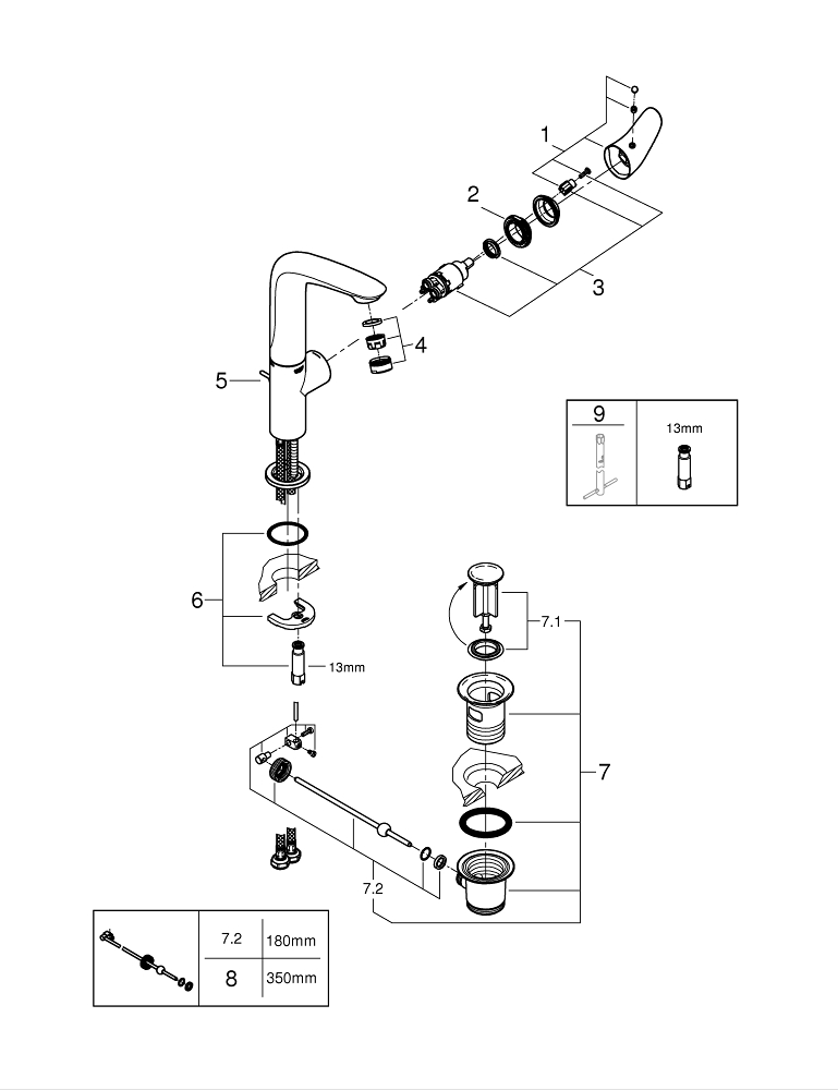 Wave Mitigeur monocommande Lavabo Taille L | GROHE