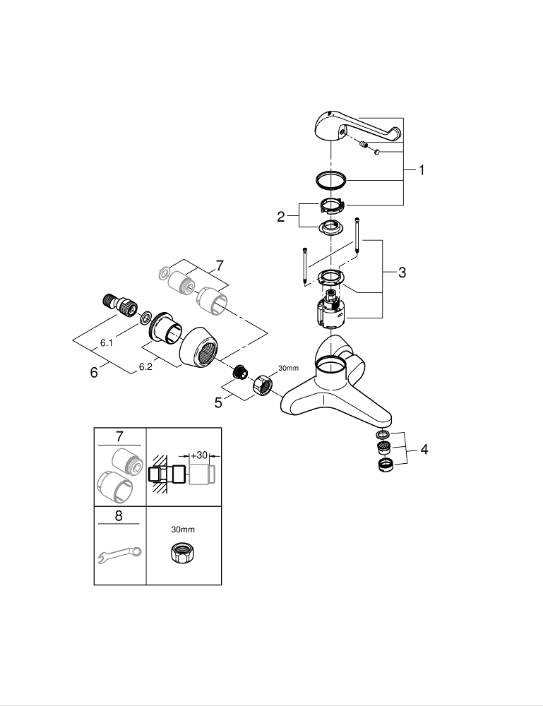 Euroeco Single Sequential Single-lever safety basin mixer 1/2″ | GROHE