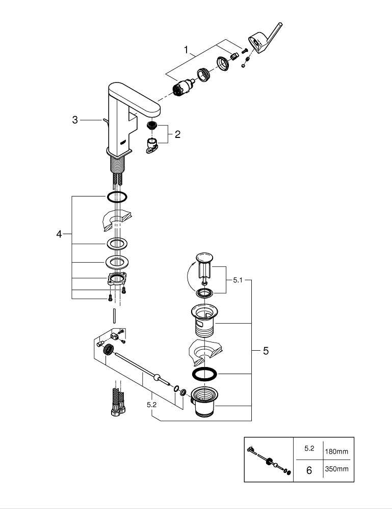 GROHE Plus Single-lever basin mixer 1/2″ M-Size | GROHE