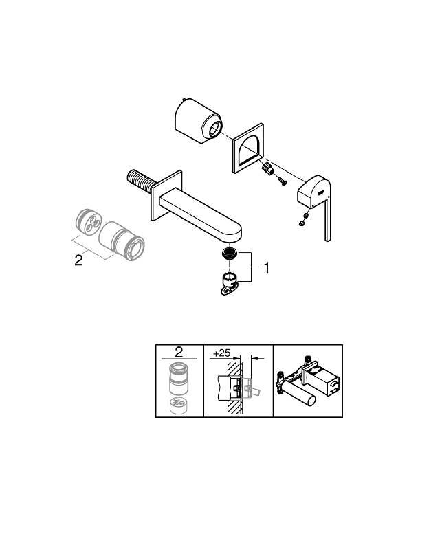 GROHE Plus 2-hole basin mixer L-Size | GROHE