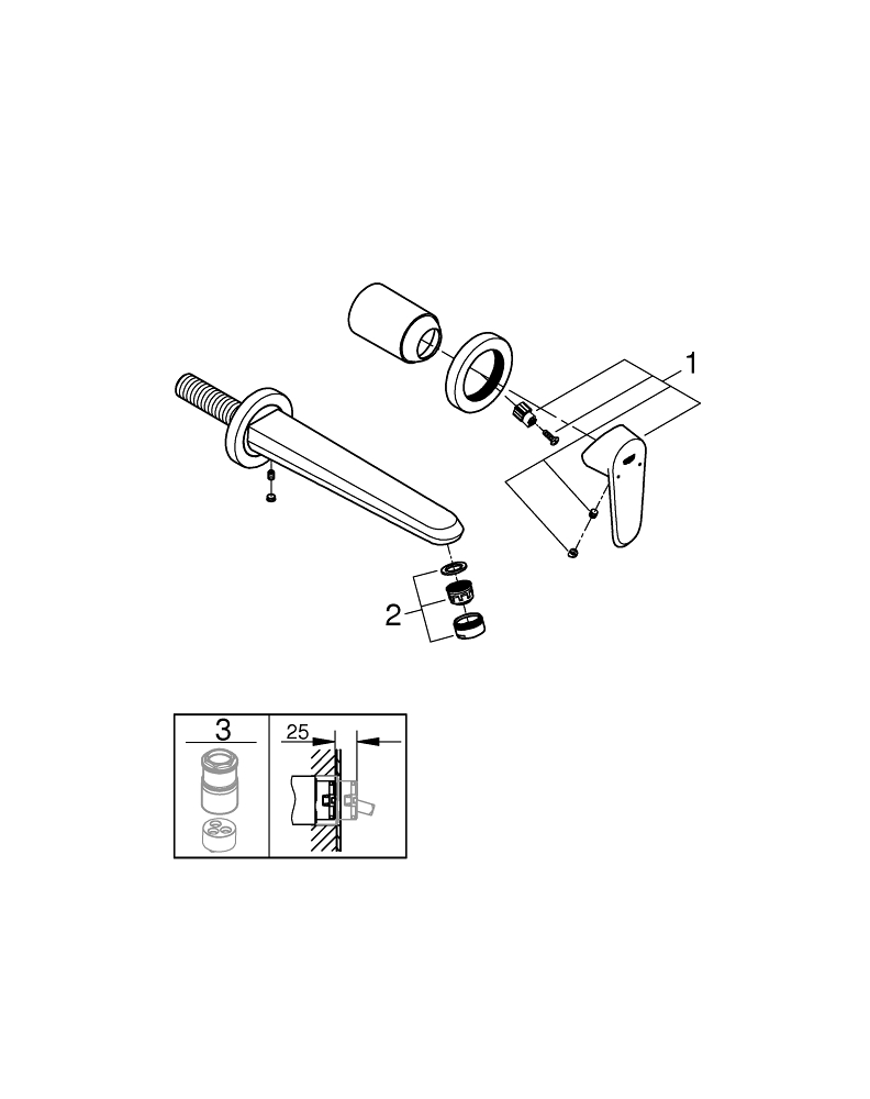 Eurodisc Cosmopolitan Two-hole basin mixer 1/2″ L-Size | GROHE